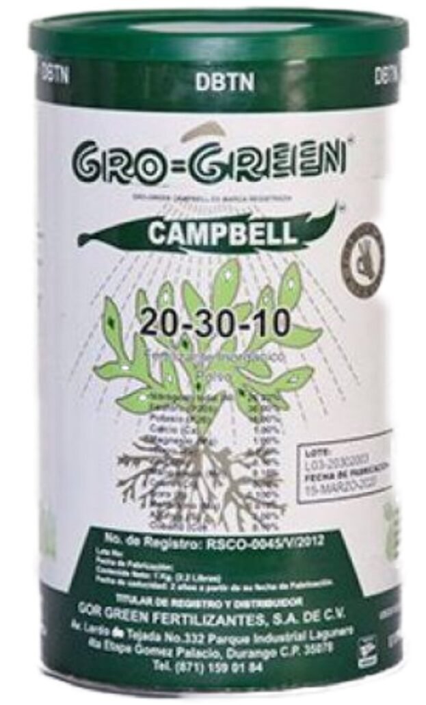 GRO GREEN 20-30-10 | AGRIJAR SA DE CV